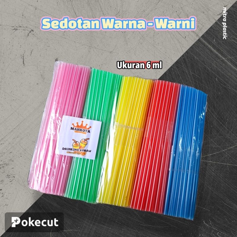 Jual Sedotan Plastik Warna-Warni Ukuran 6 mm Merk Mahkota | Shopee ...
