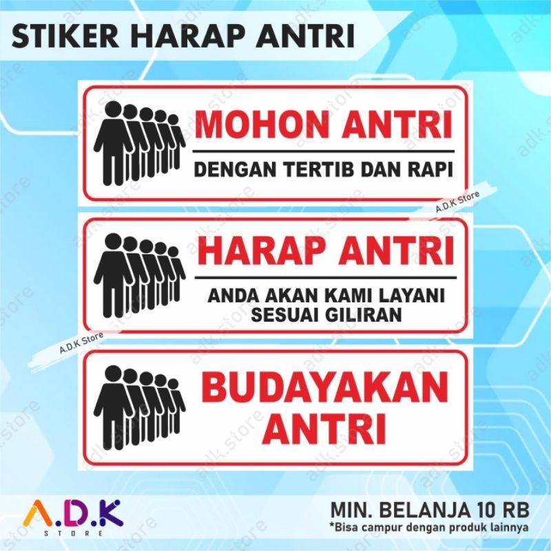 Jual STIKER HARAP ANTRI/MOHON ANTRI | Shopee Indonesia