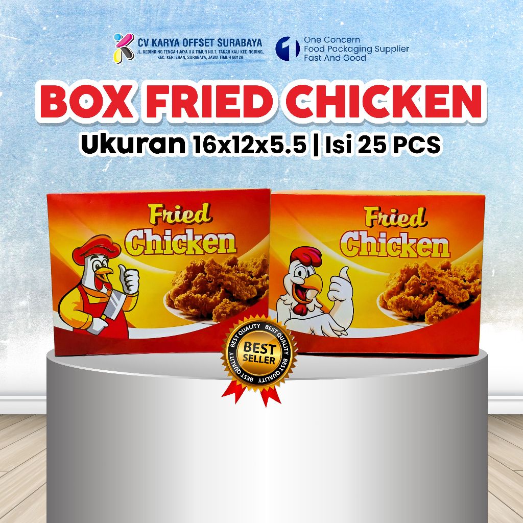 Jual Box Fried Chicken motif KFC isi 25/Dus / Kardus /Kemasan Box Ayam ...