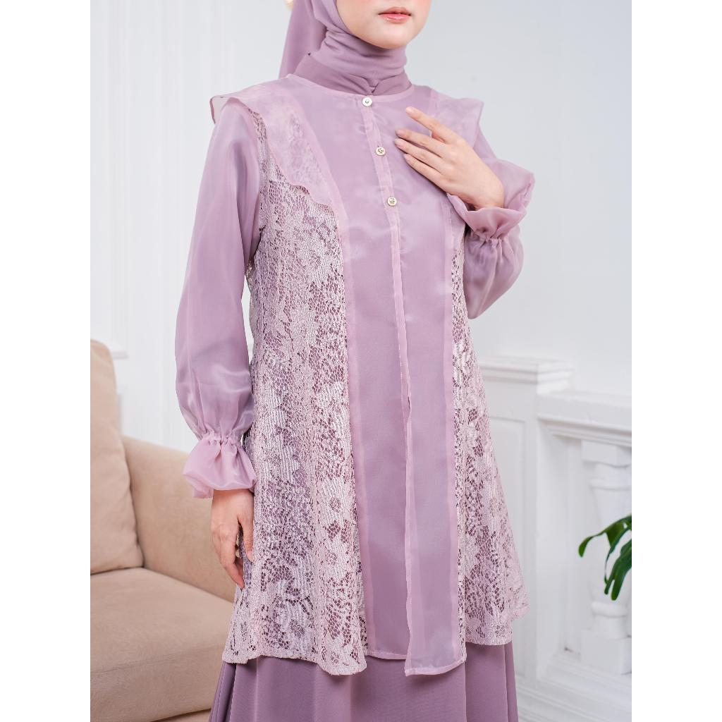 Jual Outer Yura | Outer Brukat Kondangan | Outer Brukat Mix Organza ...