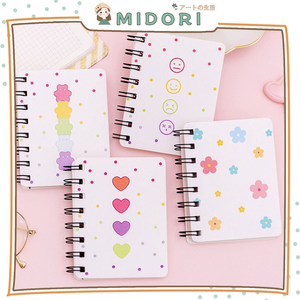 Jual [MIDORI] 80Lembar MINI NOTEBOOK CUTE CARTOON A7 Polos Small Diary Kecil Motif Buku Mini ...