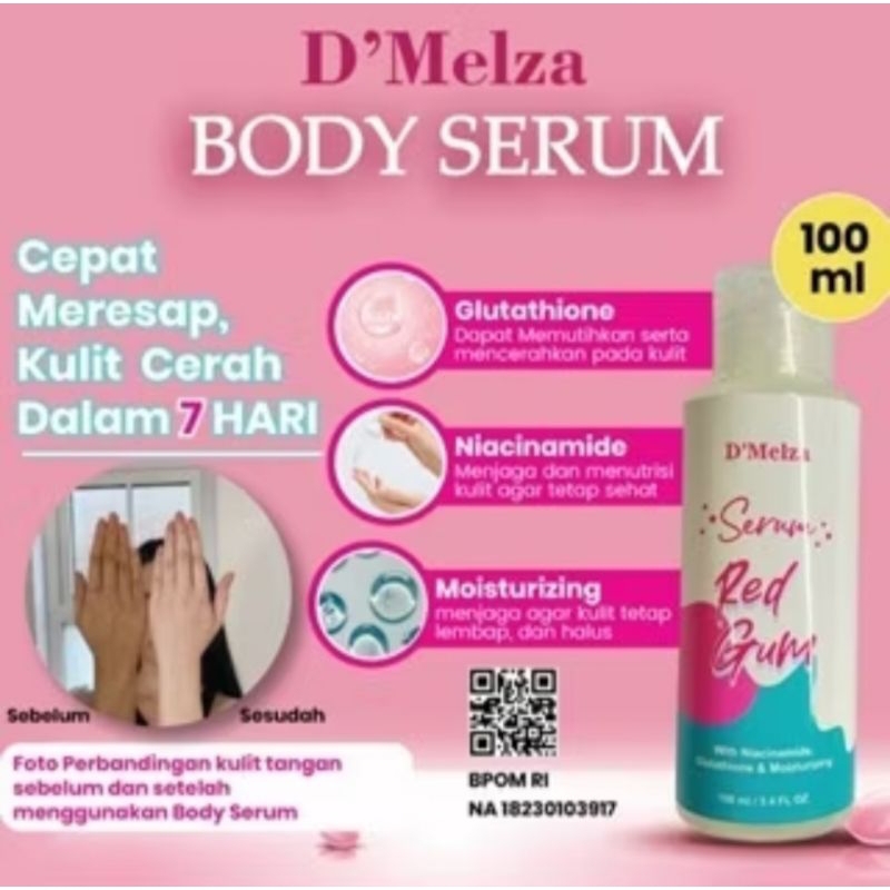 Jual D'Melza Serum Body Glutathione Niacinamide Moisturizing Red Gum ...