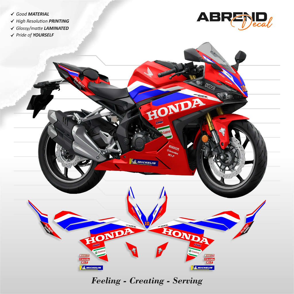 Jual STRIPING CBR 250 RR NEW LIVERY HONDA HRC CASTROL GP 2025 / STIKER ...