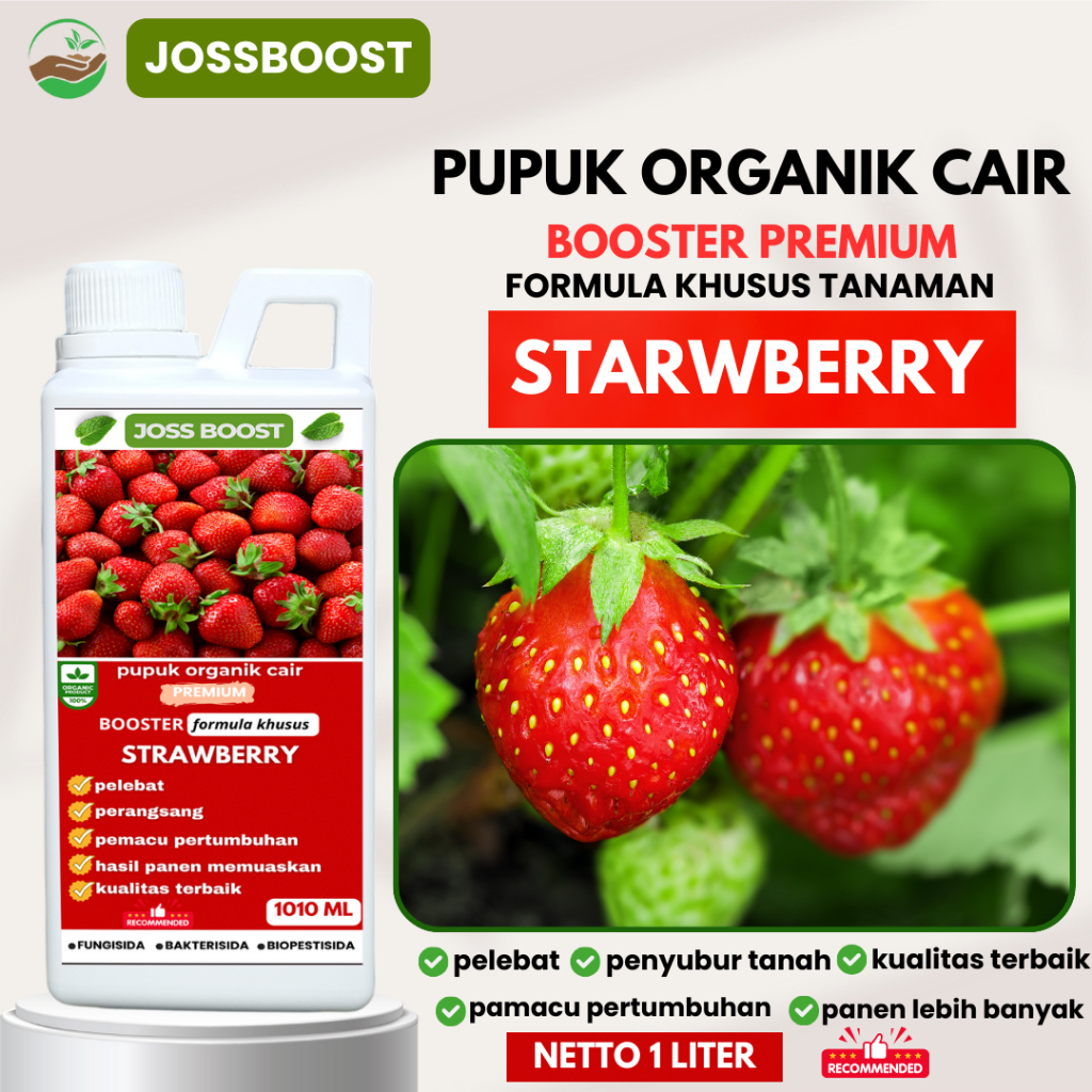 Jual JOSSBOOST Pupuk Organik Cair STRAWBERRY , 10101ml POC KOMPOS Booster STRAWBERRY pemacu ...