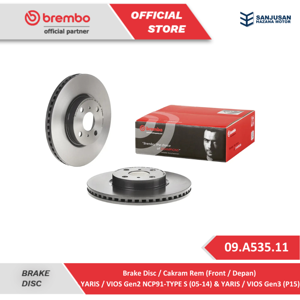 Jual Brake Disc Front / Piringan Rem Depan Brembo Toyota Yaris / Vios ...