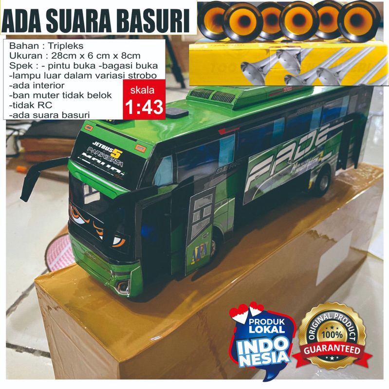 Jual Miniatur Bis Fadel Maudi Jb5 + suara basuri | Shopee Indonesia
