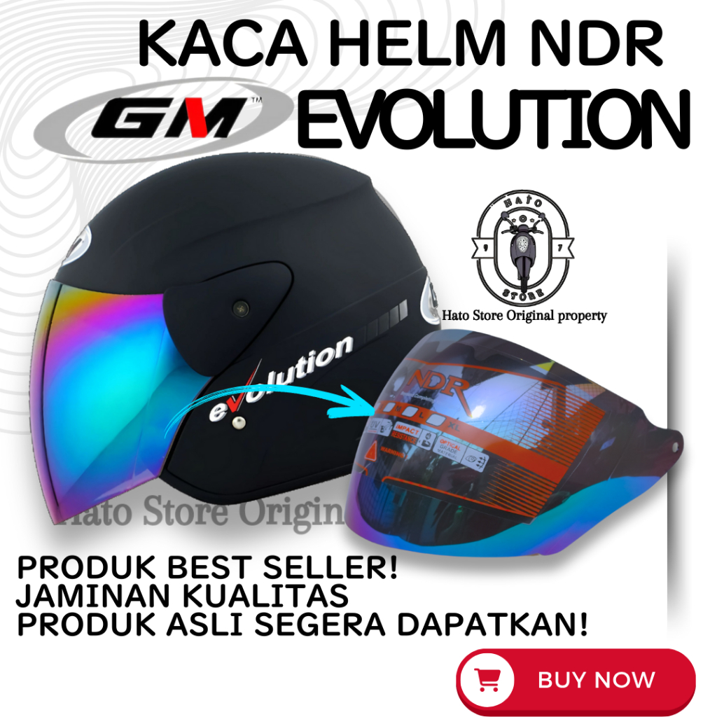 Jual Kaca Helm GM EVOLUTION produk original NDR EVO | Shopee Indonesia