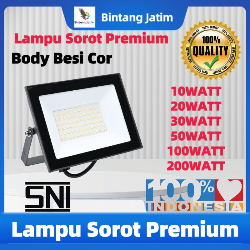 Jual Lampu Sorot Tipis Led 10Watt - 200Watt Outdoor Tembak/ Flood Light/ Kap Sorot Led Premium ...
