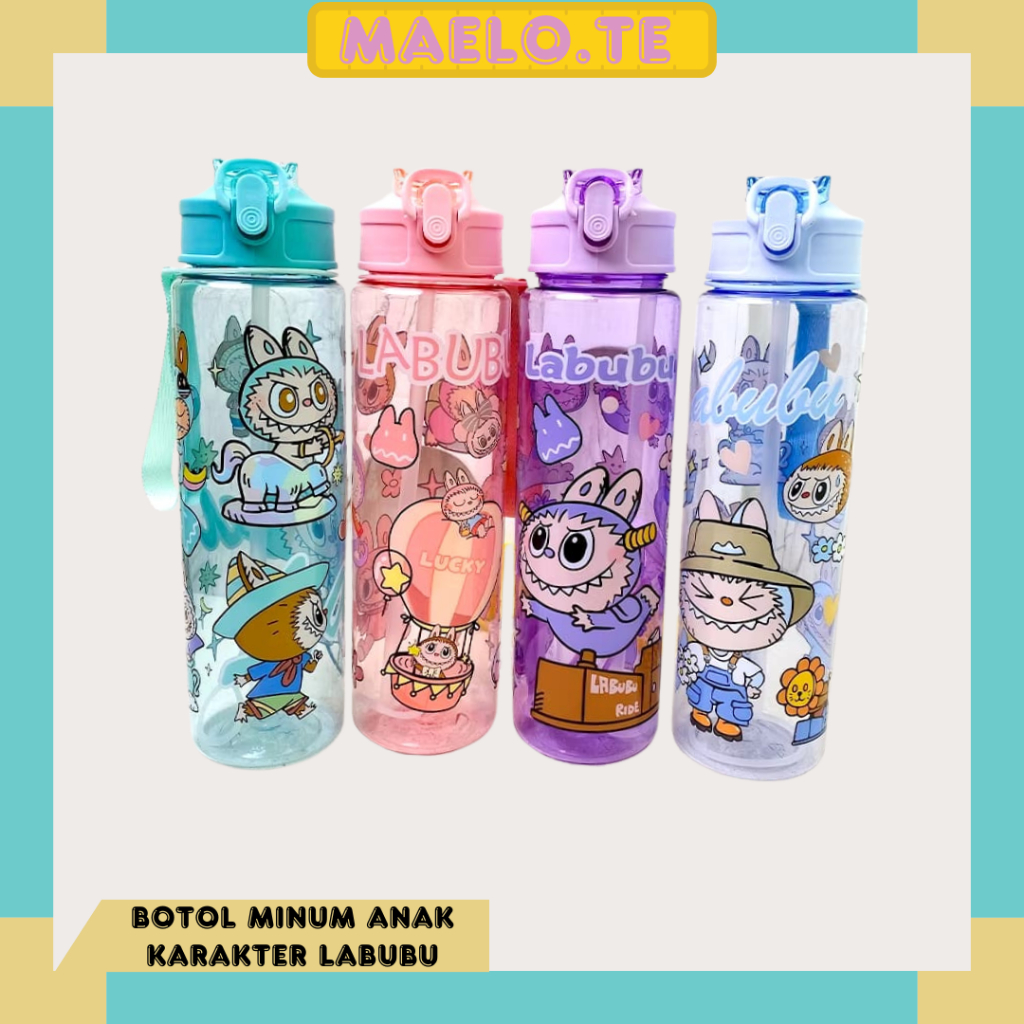 Jual Botol Minum Anak Karakter LABUBU Dengan Sedotan Kapasitas 900ml | Shopee Indonesia