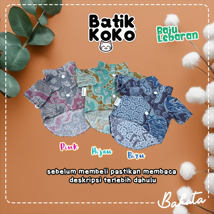 Jual Baju Kucing Kemeja Edisi Lebaran Batik Koko / Ukuran Size S-XL ...