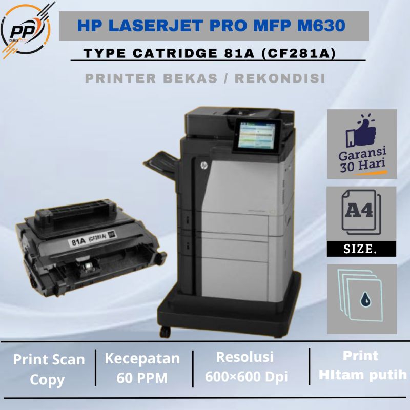 Jual Mesin Potocopy Printer HP Laserjet Enterprise Flow MFP M630 Full Tray Berkualitas Siap ...
