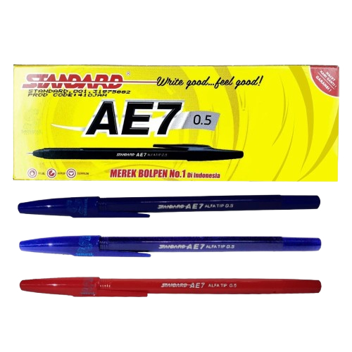 Jual Standard AE7 Pulpen Alfa Tip 0.5mm / Pulpen Standard AE7 1 Pack ...