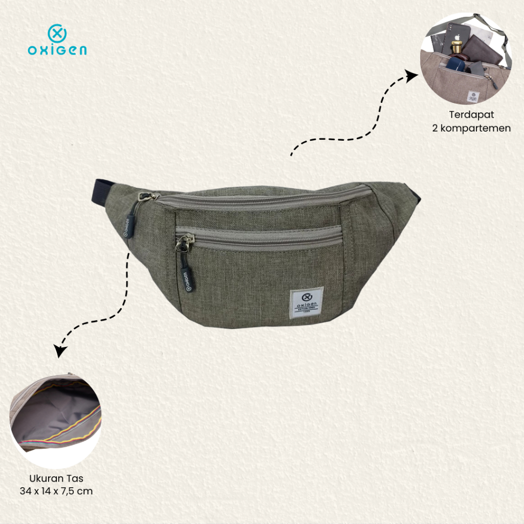 Jual OXIGEN Waist Bag Giffy | Waist Bag Multifungsi | Shopee Indonesia