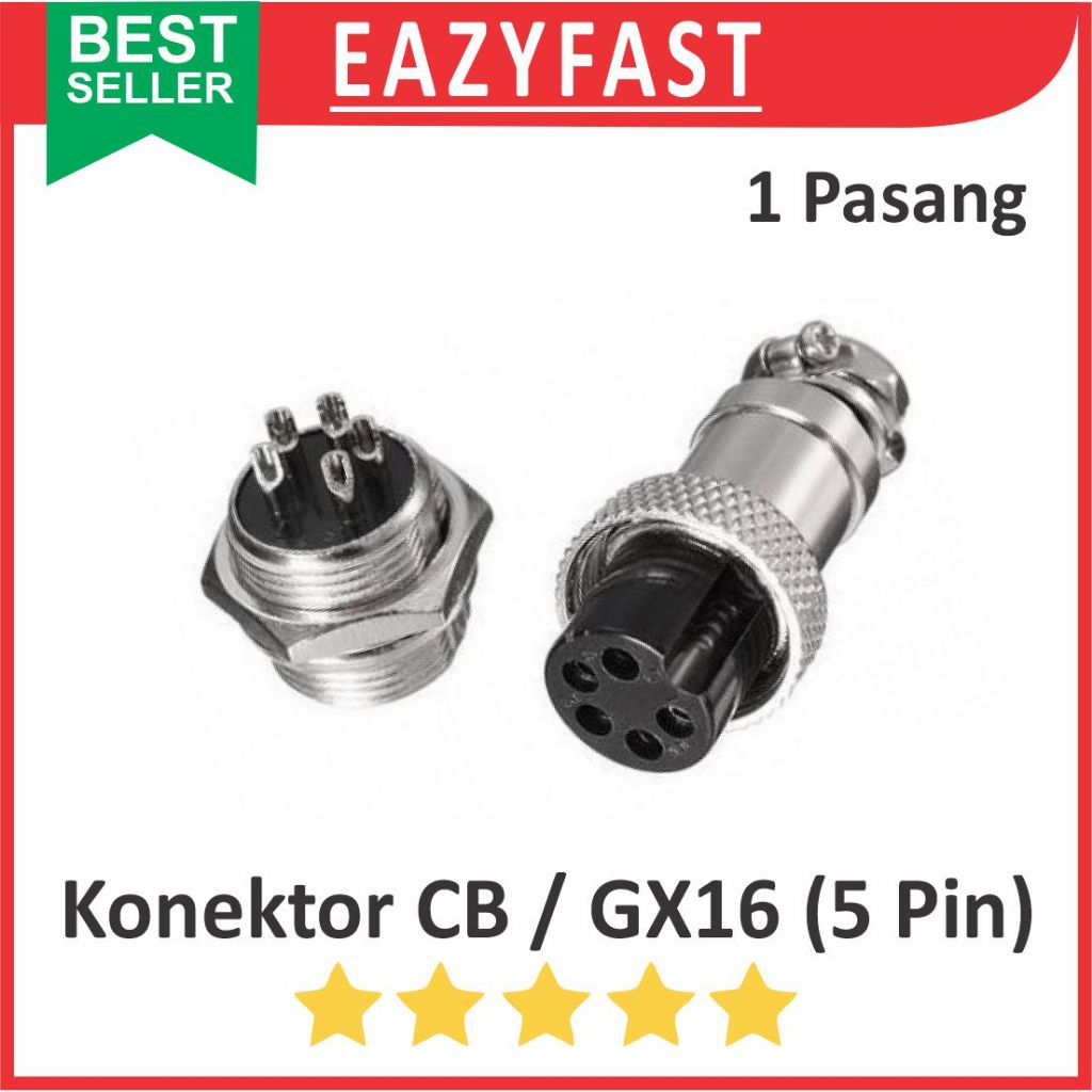 Jual Connector Jack Socket CB GX16 5p 5 Pin Kaki Male Female 1 Set Pasang | Shopee Indonesia
