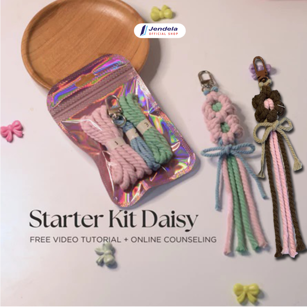 Jual Starter KIT Macrame Daisy Blossom Gantungan Kunci Kelopak Bunga ...