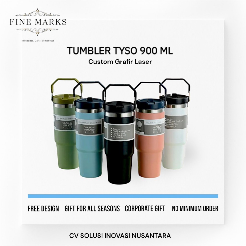 Jual Tumbler Termos Handle TYSO Jumbo 2 in 1 900 ml - Cetak Laser ...