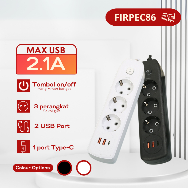 Jual 2500W Power Strip Power Socket Charger Stop Kontak Usb Charger 2Meter / Power Socket ...