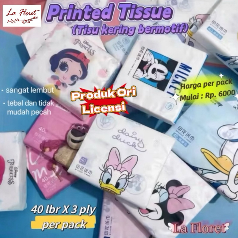 Jual PRINTED TISSUE/TISU KERING MOTIF PRINT Character Premium Quality ...