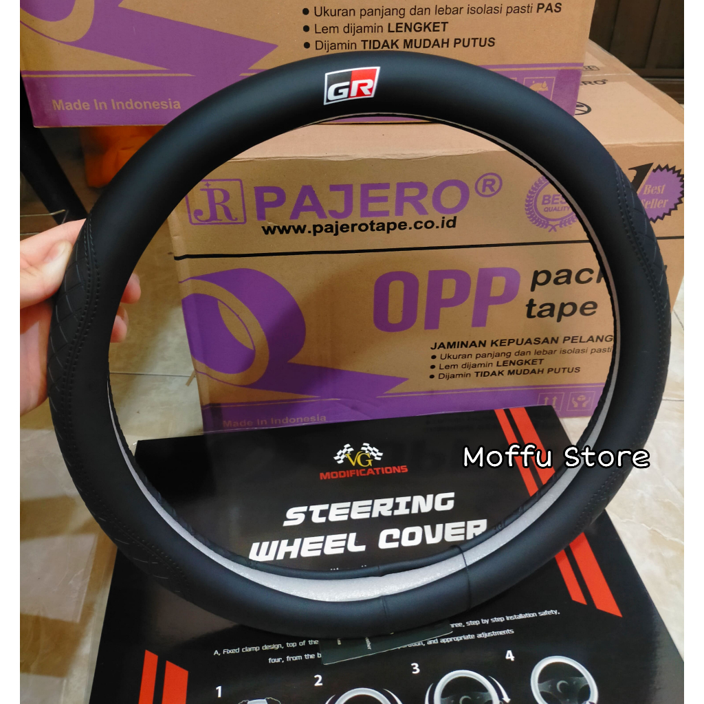 Jual Cover Setir Mobil Kulit Nappa Logo GR SPORT Universal Premium ...