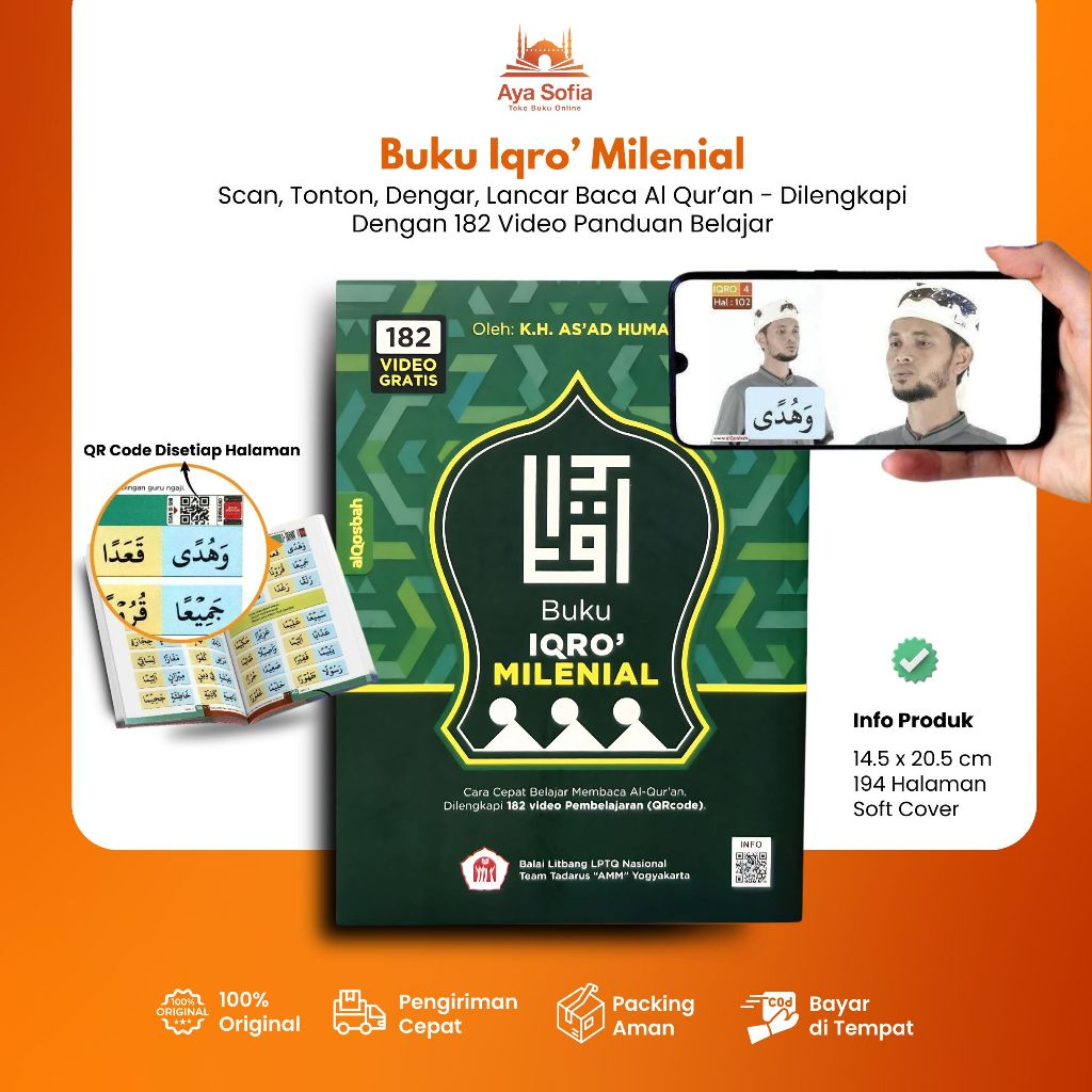 Jual Buku IQRO' QR CODE Edisi Milenial 2024 QR Code al Qosbah Buku Iqro ...