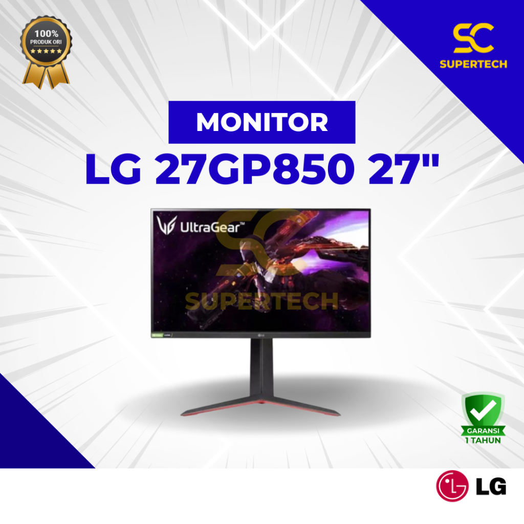 Jual LED MONITOR LG 27GP850 27 QHD 165hz HDR G-Sync FreeSync | Shopee ...