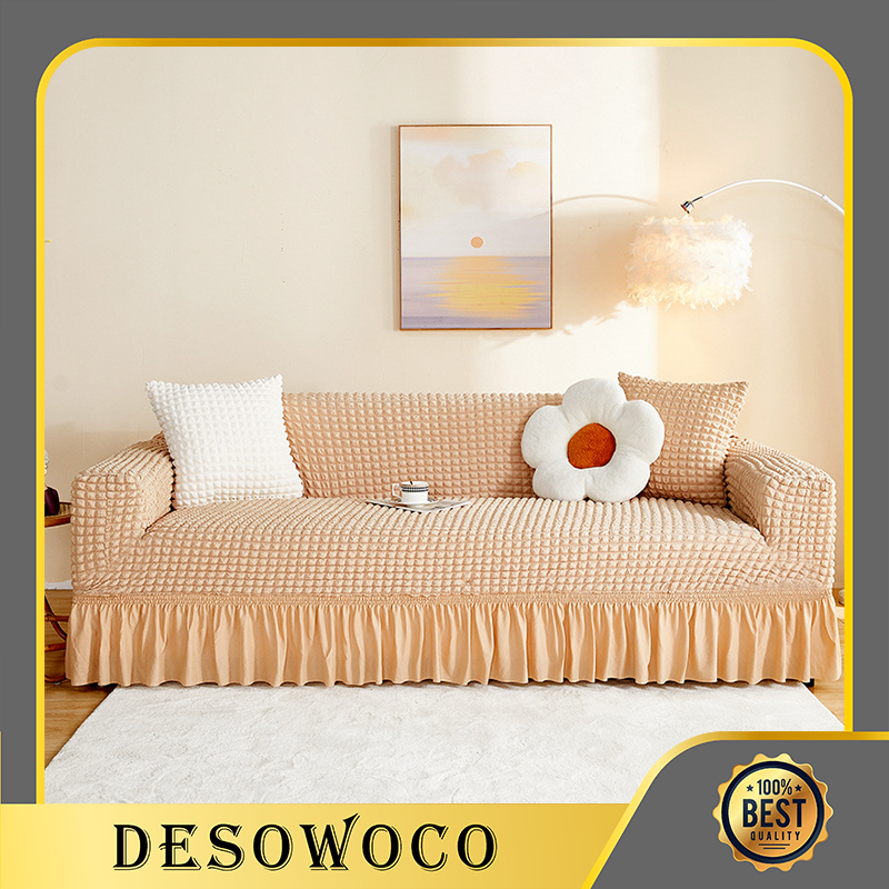 Jual DESOWOCO Cover Sofa Sarung Sofa Elastic Sofa Cover With Skirt ...