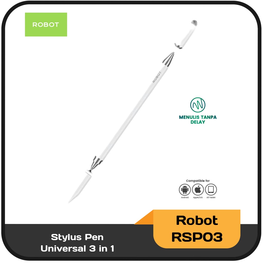 Jual Stylus Pen Universal 3in1 Robot RSP03 for Tablet dan posel dengan ...