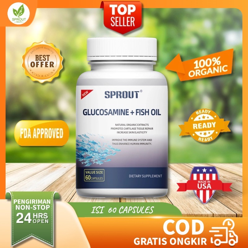 Jual SPROUT Glucosamine + Fish Oil, Ekstrak Organik Alami untuk ...