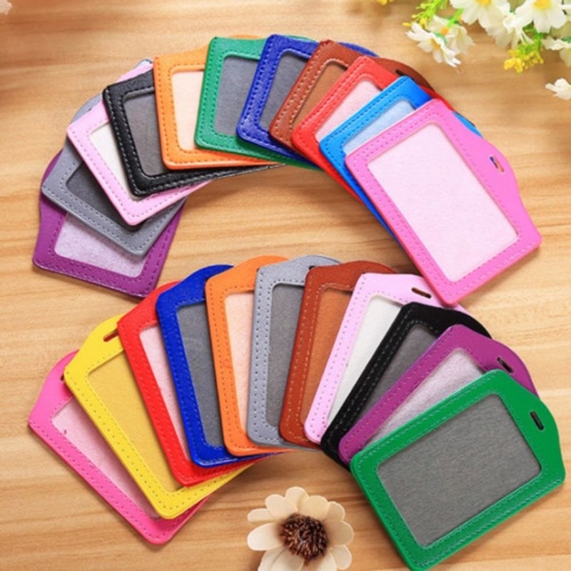 Jual ID Card Kulit / Frame Casing Tempat ID Card Holder Kulit Imitasi ...