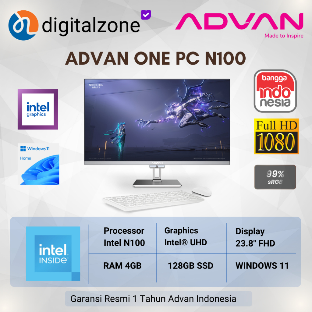 Jual Advan One PC - Intel N100 4GB 128GB W11 23.8"FHD AIO Advan AIO N100 | Shopee Indonesia