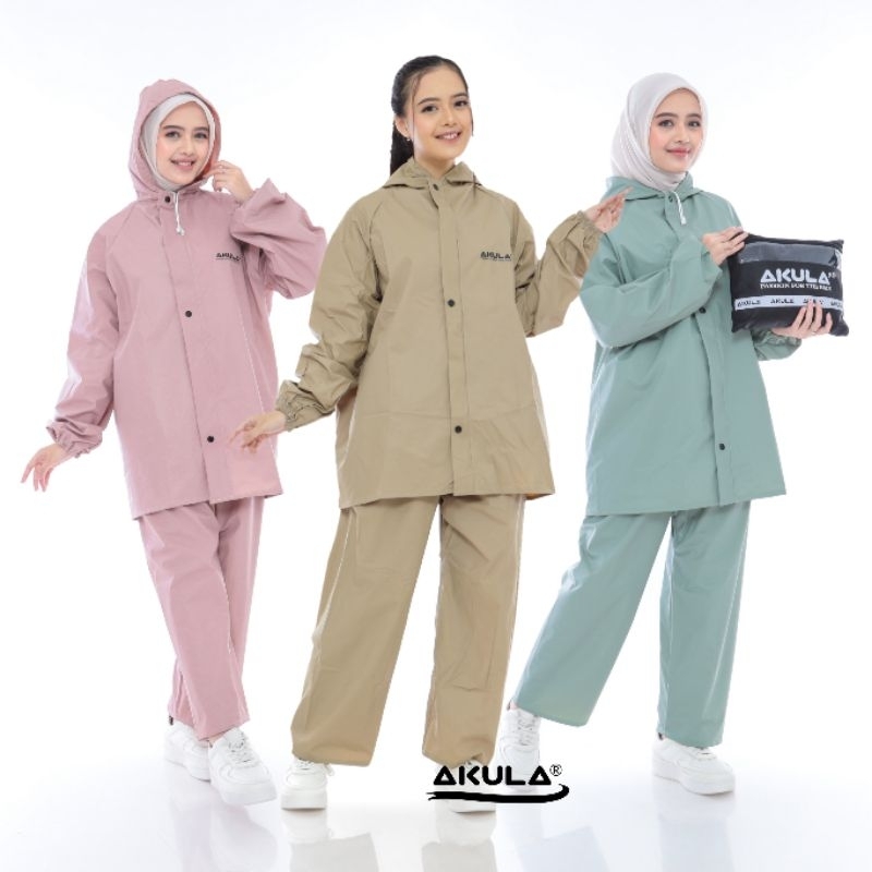 Jual AKULA Jas Hujan Pria Wanita Setelan Dewasa Anti Rembes Tebal Kuat Elastis | Shopee Indonesia