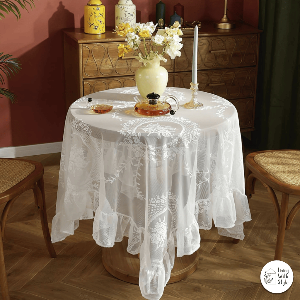 Jual Living With Style - Delicate Lace Table Cloth / Taplak Meja Model ...
