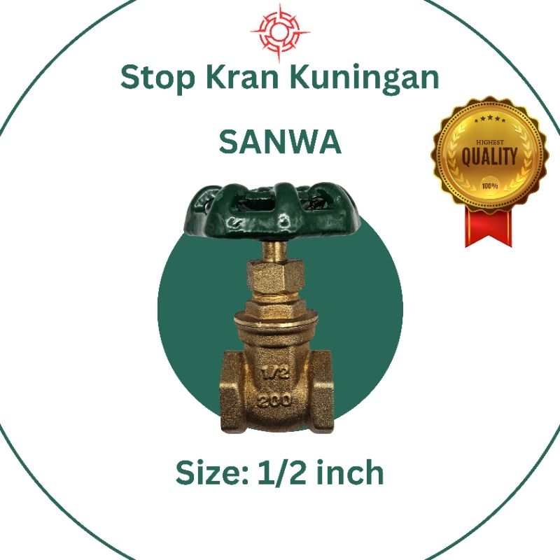 Jual Gate Valve Kuningan 1/2 Inch/Stop Kran Putar Kuningan | Shopee Indonesia