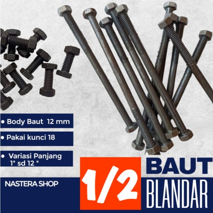 Jual Mur Baut Blandar ,Baut UNC 1/2 ,Baut Balok Baja Panjang 3 sd 30 Cm ...