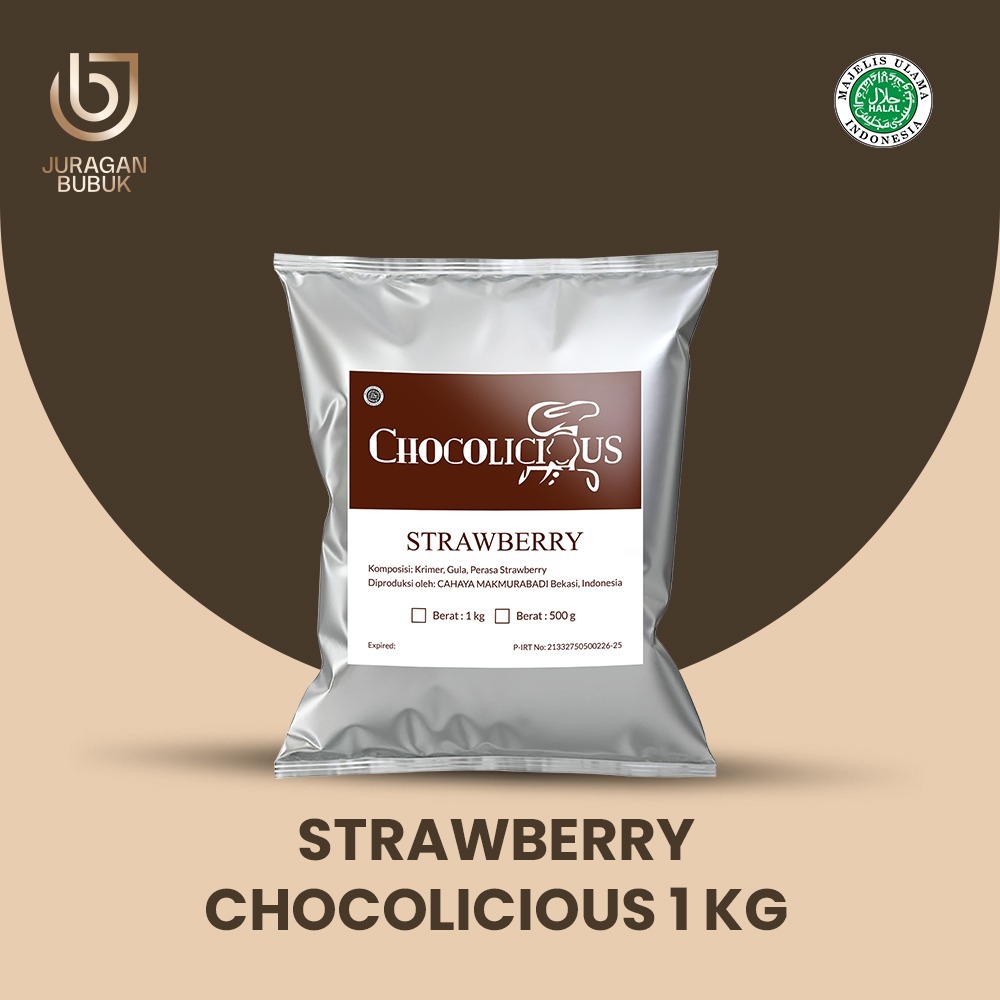Jual Bubuk Minuman CHOCOLICIOUS Varian Rasa STRAWBERRY Kemasan 1 kg ...