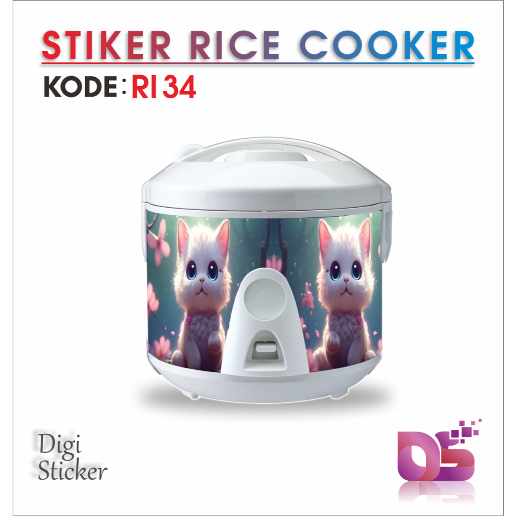 Jual Sticker Rice Cooker 1 Liter 2 Liter Stiker Motif Kucing Lucu Digi ...