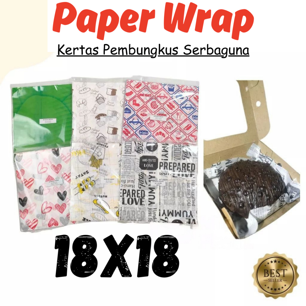 Jual Kertas Nasi Pembungkus Serbaguna 18x18 / MG Paper Wrap Pembungkus ...