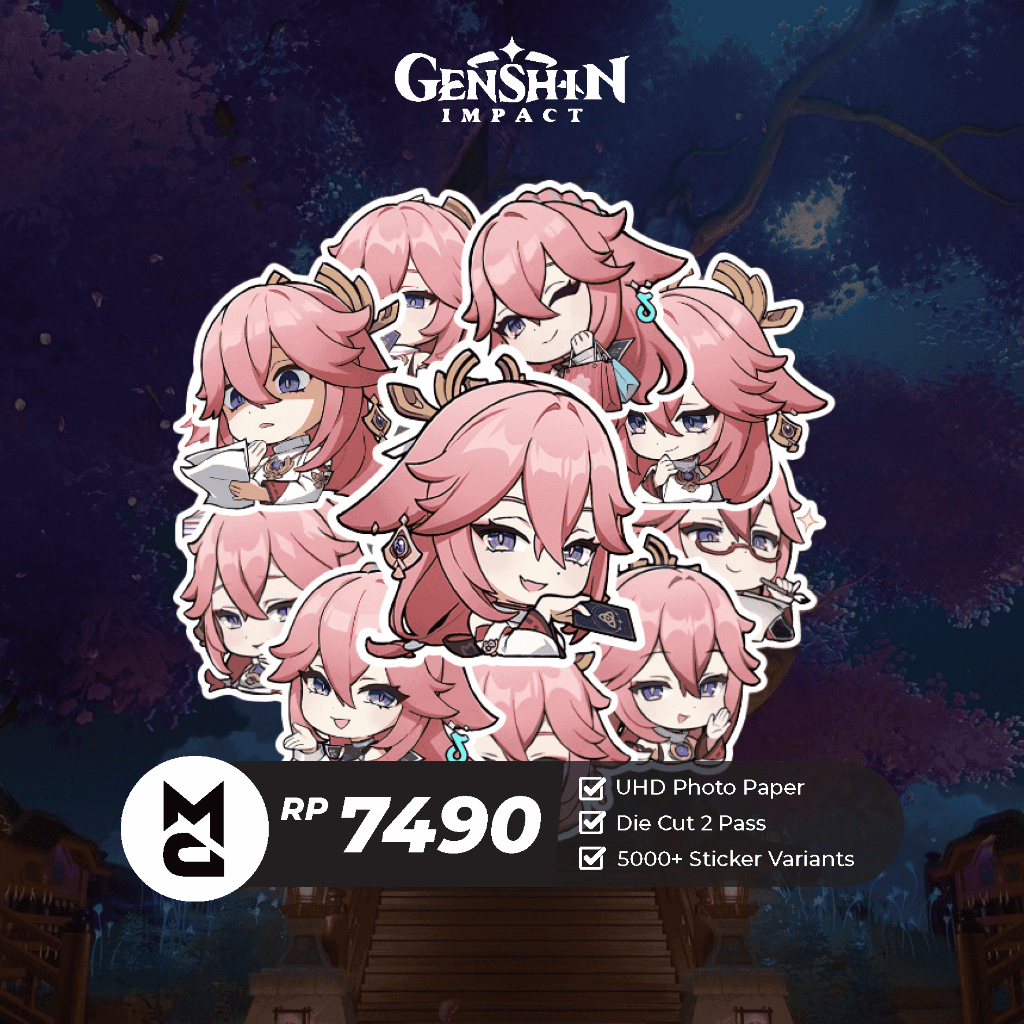 Jual Sticker Genshin Impact Yae Miko Sticker Aesthetic Lucu Sticker ...