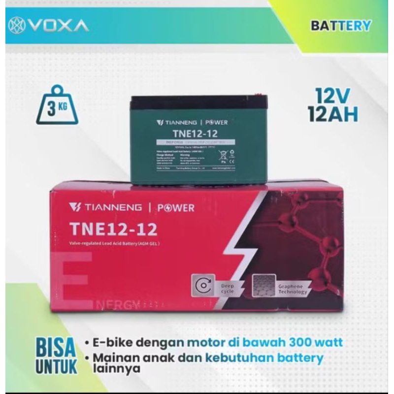 Jual Aki / Baterai 12V 12Ah merk Tianneng ISI 4 PCS DALAM 1 BOX ...