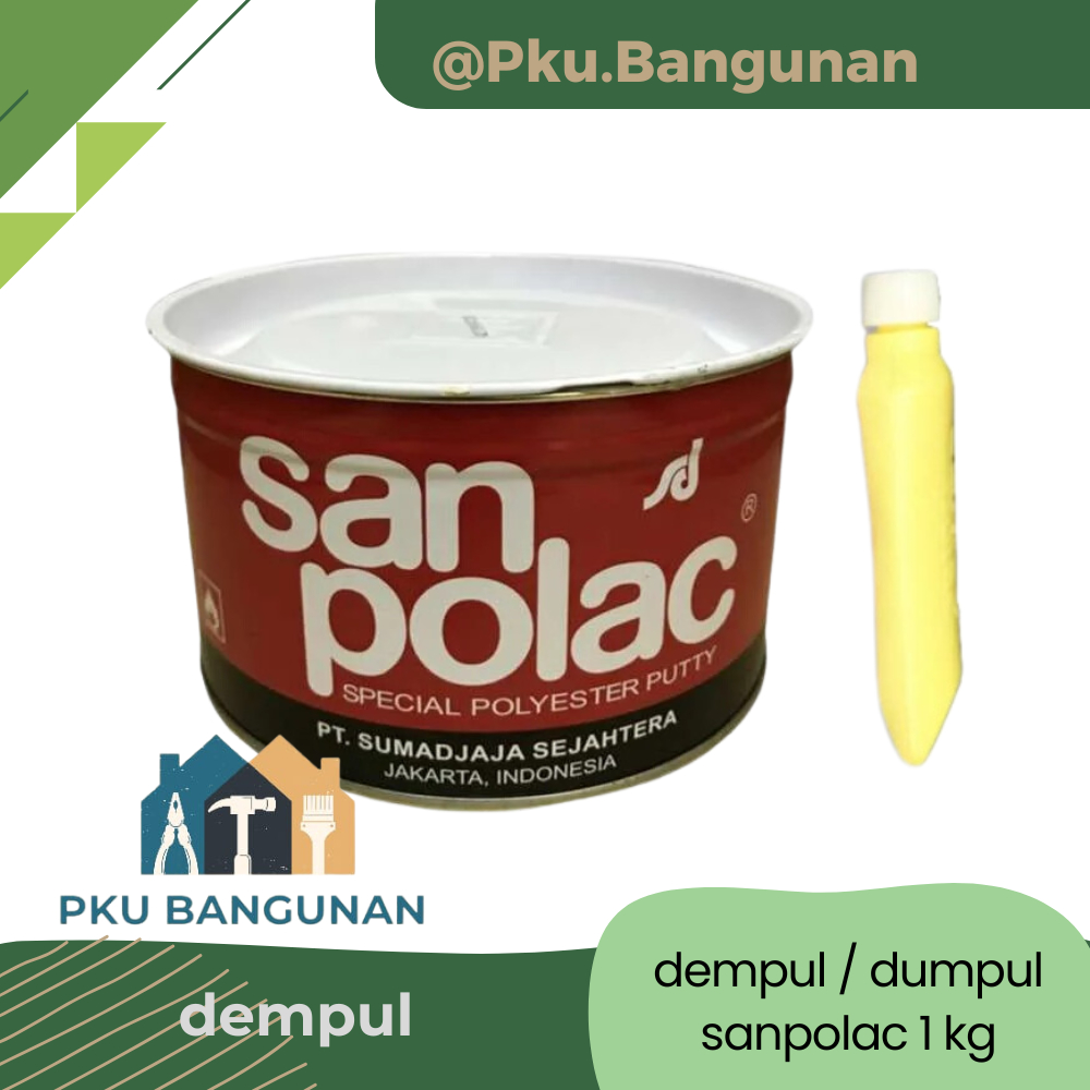 Jual Dempul Sanpolac / polyester putty 250gr & 1 KG / Dempul Besi ...
