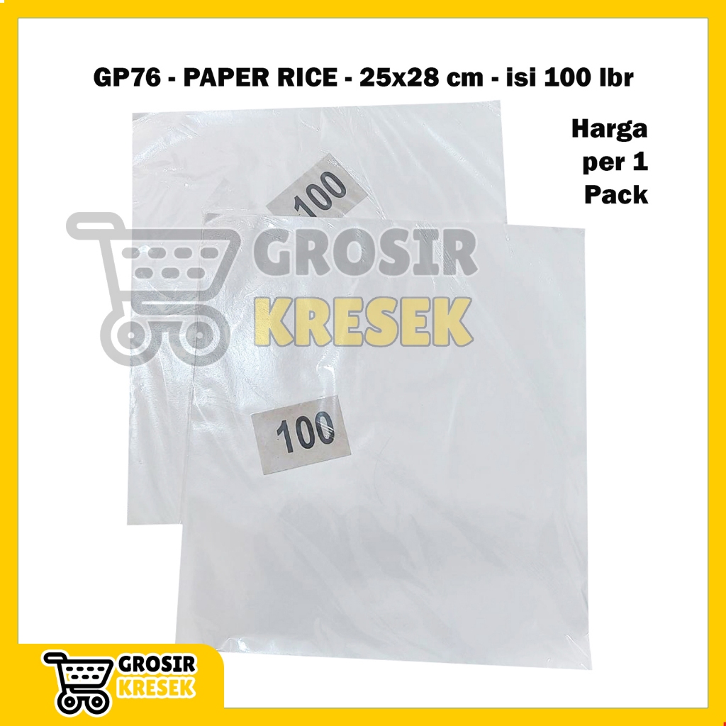 Jual GP76 Kertas Nasi Putih Polos uk 25 x 28 cm 1 Pack isi 100 lembar ...