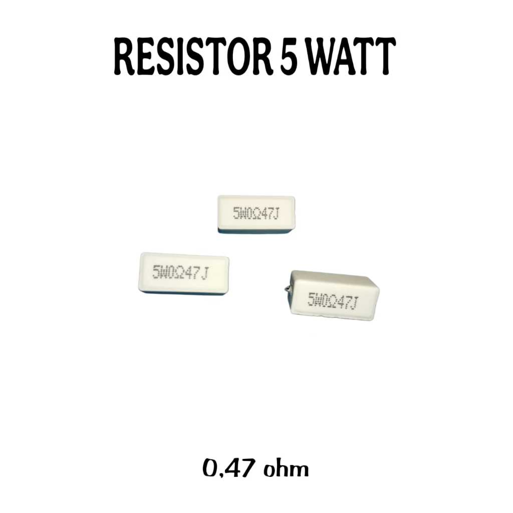 Jual RESISTOR KAPUR 5 WATT 0,47 OHM | Shopee Indonesia