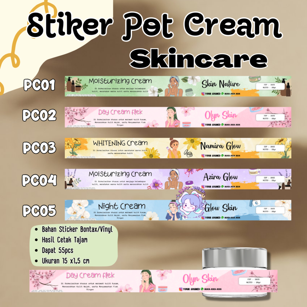 Jual STIKER POT CREAM SkinCare kosmetik | Shopee Indonesia
