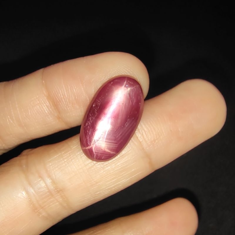 Jual Natural Batu Permata Red Ruby Star / Merah Rubi Star Oval Polos ...