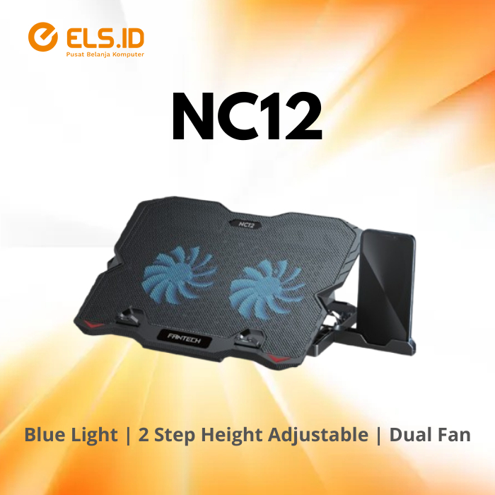 Jual Fantech NC12 Notebook Cooler 2x Fan 125mm up to 15.6" | Shopee ...