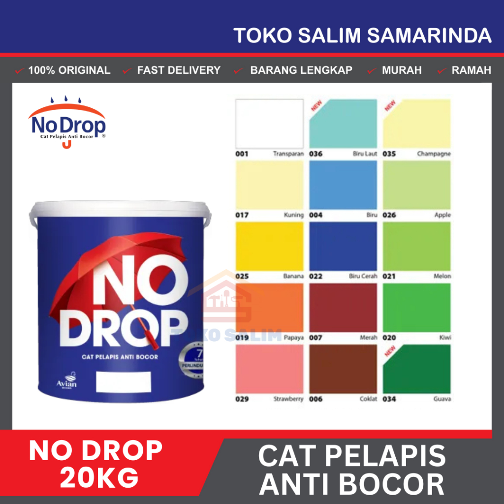 Jual Cat Pelapis Anti Bocor NO DROP 4KG WARNA LENGKAP!! | Shopee Indonesia