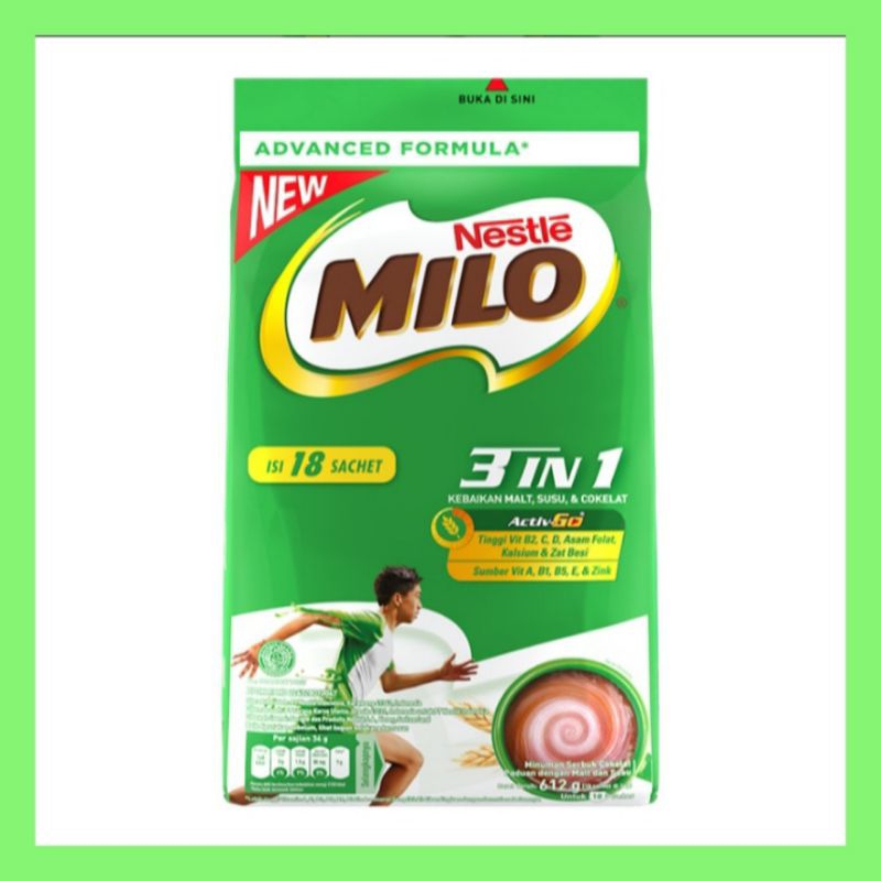 Jual Milo Active Go Minuman Serbuk Cokelat Sachet 18x34 gr | Shopee ...
