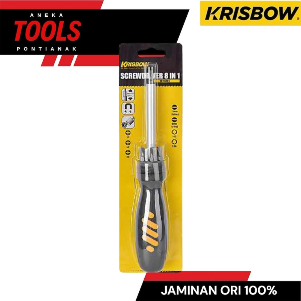 Jual Krisbow Screwdriver Obeng 8 In 1 Lrss8 | Shopee Indonesia