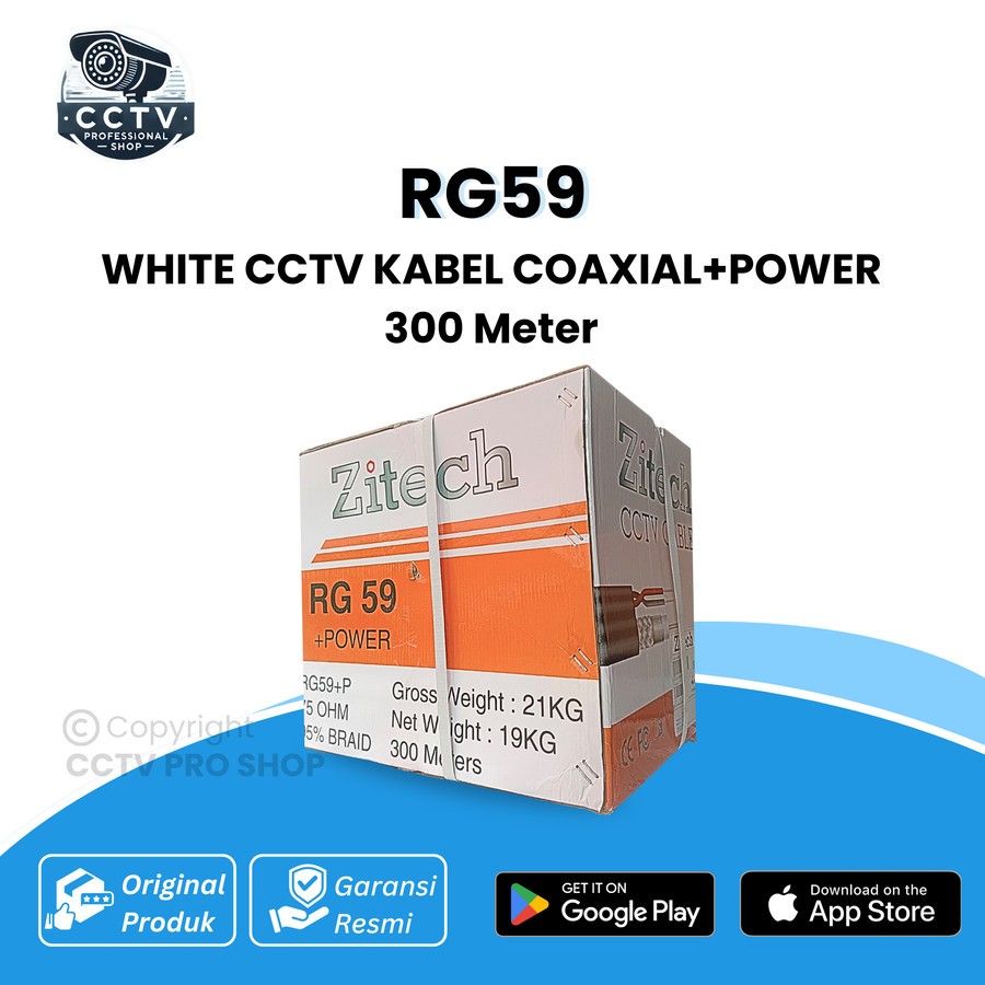 Jual Zitech Kabel Coaxial RG59+Power 100m, 300m Kabel CCTV | Shopee ...
