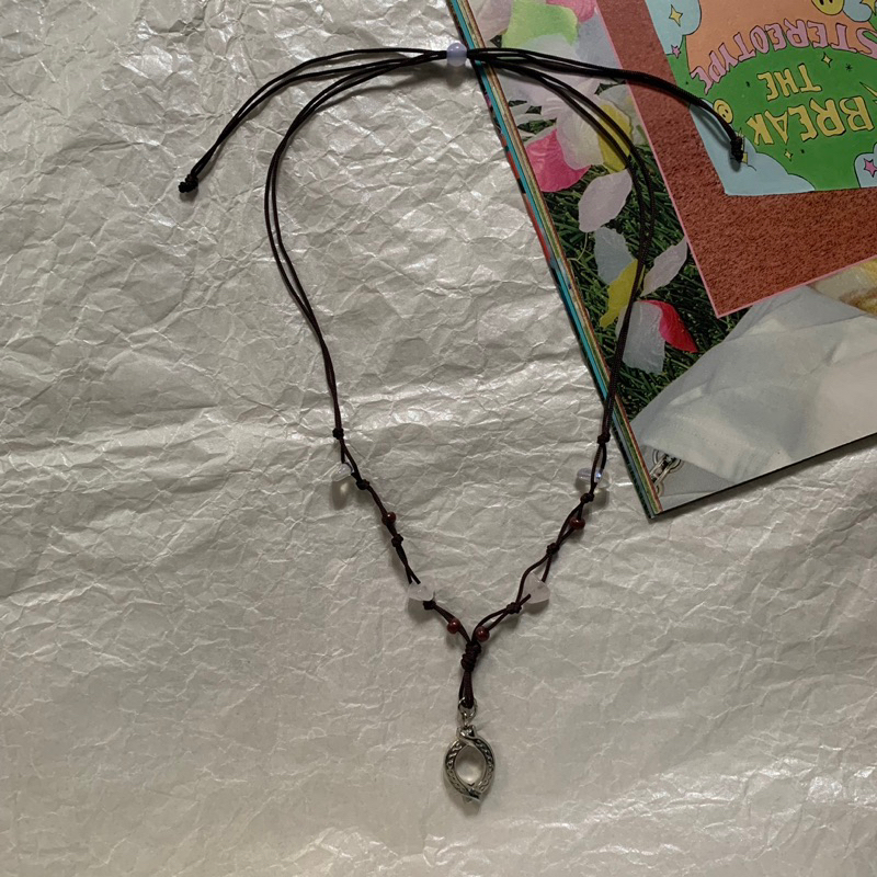 Jual madebykirei - Kalung Tali Manik Kerikil/ Rope Necklace Aesthetic ...